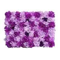 China Silk Rose Artificial Flower Wall Panels Wedding Background Layout 40x40 for sale