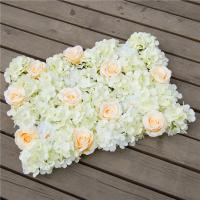 China Silk Rose Artificial Flower Wall Panels Wedding Background Layout 40x40 for sale