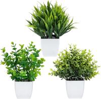 China Eucalyptus Plant Small Potted Artificial Flowers Spring Grass Tower Custom for sale