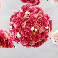 China Silk Hydrangea Peony Topiary Flower Balls Artificial Pomanders for sale