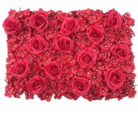 China Silk Hydrangea Rose Artificial Flower Backdrop Wall Panel in bulk for sale
