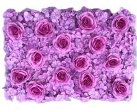 China Silk Hydrangea Rose Artificial Flower Backdrop Wall Panel in bulk for sale