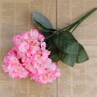 China 6 Head Plastic Artificial White Hydrangeas Flower Real Touch for sale