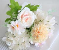 China Rose Artificial Plastic Flowers Silk Hydrangea Arrangement OEM for sale