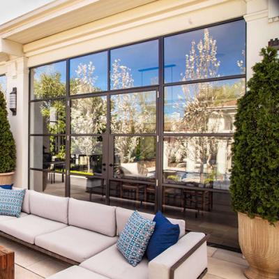 China Hybrid Wood-Aluminum Folding Windows - Interior Oak Veneer for sale