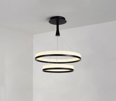 China New Fashion Design Two Rings Lighting Hanging Chandelier LED Pendant Lamp for sale