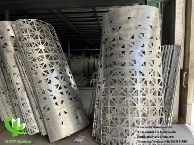 China CNC Perforating Metal Cladding Panel For Column With Laser Cut Pattern LED Light Inside for sale