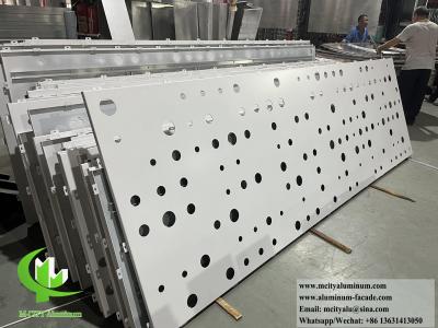 China Perforated Metal Screen Aluminium Sheet Powder Coated Pearl White Decorative Screen for sale