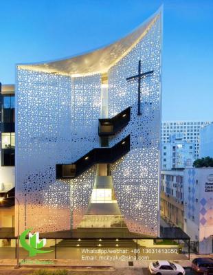 China metal perforated aluminum cut hollow screen panel with tree pattern design laser cutting panel for balcony facade window for sale