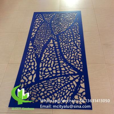 China metal perforated aluminum cut hollow screen panel with tree pattern design laser cutting panel for balcony facade window for sale