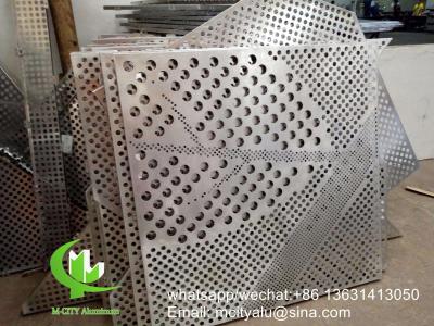 China CNC Turret punching Aluminum perforated panel Metal aluminum cladding panel carved panel sheet for facade for sale