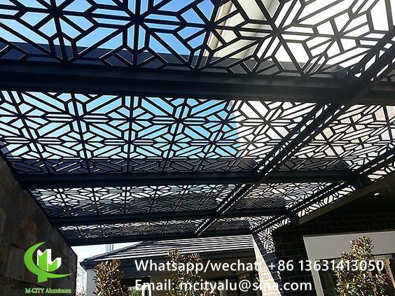 Aluminum perforated panel close-up view