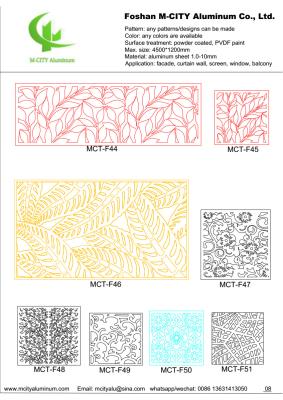 China Aluminum CNC perforated panel Metal aluminum cladding panel carved panel sheet for facade for sale