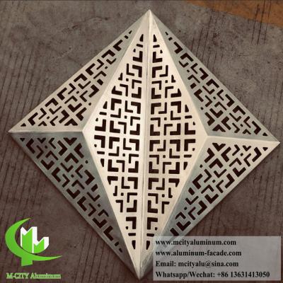 China 3D Aluminum Cladding Panel with CNC Cutting Patterns Powder Coated in Customizable RAL Colors for sale
