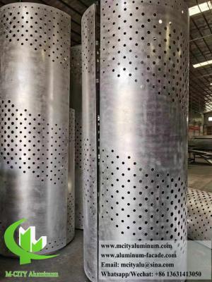 China Perforated Aluminum Column Cladding with LED Light and Powder Coated Finish for Modern Facades for sale