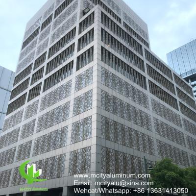 China PVDF Painted Perforated Aluminum Panel for Facade Cladding with Custom RAL Colors and Laser Cutting Technology for sale