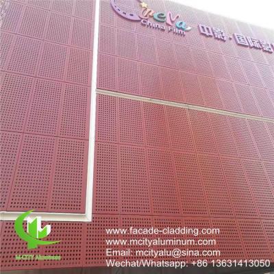 China Fluorocarbon Coated Aluminum Perforated Panel with Custom RAL Colors and Laser Cut Perforated Design for Facade Cladding for sale