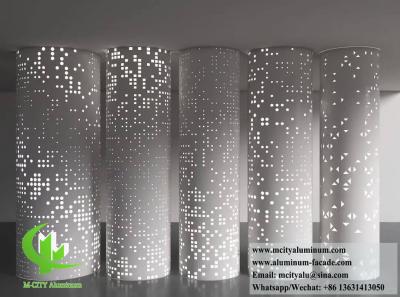 China Custom Fabricated Aluminium Column Cladding with Powder Coated and Perforated Designs for Architectural Facade Systems for sale
