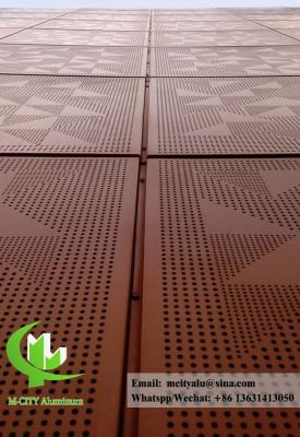 China Powder Coated Aluminum Perforated Panel for Facade Cladding with Customizable Patterns in 1000x2000mm Size for sale