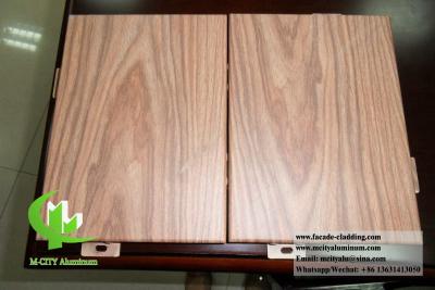 China Wood Grain Color Aluminum Cladding Panel 1000x2000mm with PVDF Paint for Facade and Curtain Wall for sale