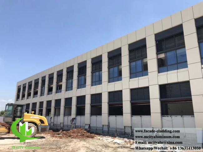 Aluminum solid panel wall cladding exterior view