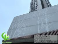 China Tree Pattern Powder Coated Perforated Aluminum Panel 1000x2000mm for Facade Cladding for sale