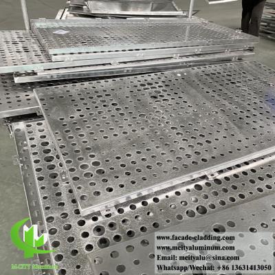 China Powder Coated PVDF Paint Perforated Aluminum Facade Panel with Round Holes for Exterior Cladding for sale