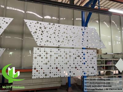 China PVDF White Color Perforated Aluminum Facade Panel with 20 Years Warranty and Customizable Designs for sale