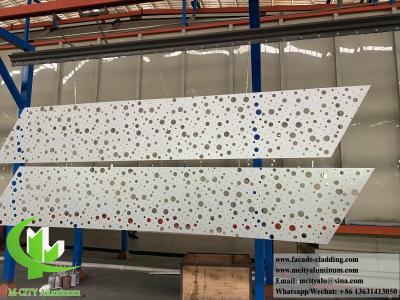 China PVDF Silver Color Perforated Aluminum Facade with Round Holes Design and Customizable Sizes for sale