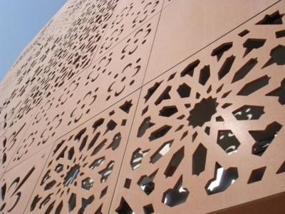 China Architectural laser cut metal screen aluminum solid cladding with Tree pattern for sale