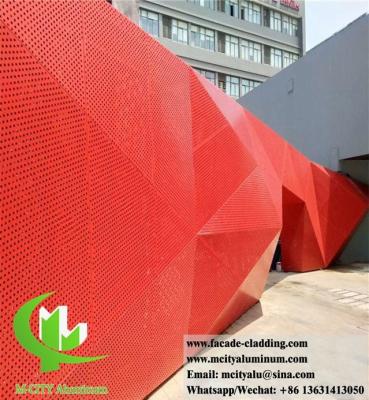 China 3D Design Perforated Metal Sheet Aluminum Panels for Facade Cladding with Powder Coated Customizable Patterns for sale