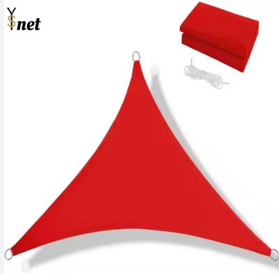China 3.0m X 3.0m X 3.0m 160g 300D Triangle Anti-UV Large Red Garden Waterproof Sun Shade Sail Made of Oxford Material for sale