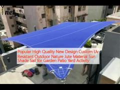 Popular High Quality New Design Custom Uv Resistant Outdoor Nature Jute Material Sun Shade Sail for Garden Patio Yard Activity