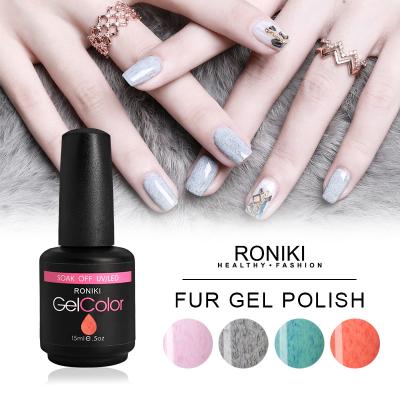 China RONIKI Fur Effect Gel Polish,Nail Matte Gel Polish,Nail Painting Color Gel,Frosted Surface Gel Polish for sale