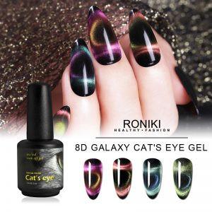 China RONIKI 8D Galaxy Cat‘s Eye Gel Polish Magnet Cat Eye Gel Laser Magnet Cat Eye Gel for sale