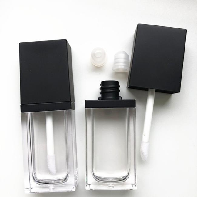 8ml flat square empty lip gloss tube front view