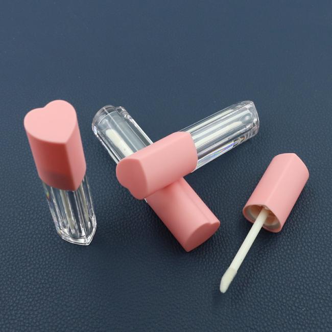 Heart shape lip gloss tube close-up
