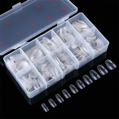 China 500pcs Short Acrylic Nails Ultra Thin Full Cover Acrylic False Nails for sale