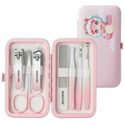 China Cartoon PU Cuticle Manicure Set Stainless Steel Pedicure Kit Customized for sale