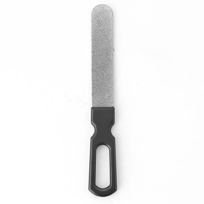 China Silver Double Side Type Stainless Steel Nail File Filer with Leather Case for sale