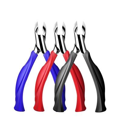 China Customized Logo Nail Clipper with Built-in Spring Cuticle Nipper Toenail Pliers for sale