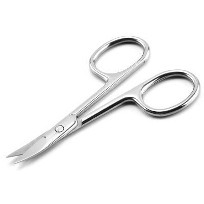 China Curved Blade Eyebrow Scissors Thick Strong Stainless Steel Nail Eyebrow Eyelash Makeup Scissors for sale