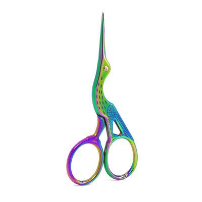 China Rainbow Tailor Dressmaker Shears Stainless Steel Blade Small Crane Bird Scissors for sale