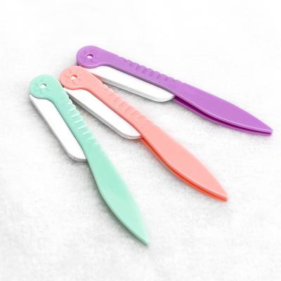 China Lady Makeup Facial Razor Shaper Trimmer Rotating Blades Eyebrow Razor for sale