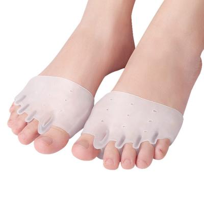 China Soft Gel Foot Cushions Overlapping Metatarsal Pads Silicone Toe Separators Corrector for sale