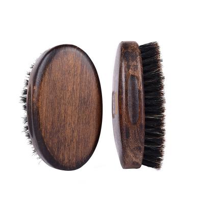 China Natural Soft Bristle Beard Brush Retro Dark Wood Mens Beard Brush for sale