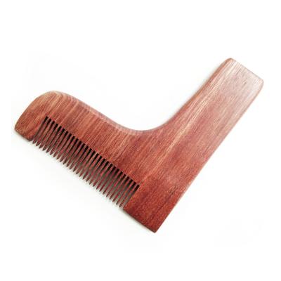 China Natural Wood Beard Comb Shaper Beard Shaping Tool With Customized Logo for sale