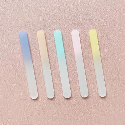 China Glass Material Custom Logo Gradient 9cm Double Sided Manicure Nail File Polisher for sale