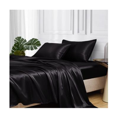 China 168*244cm 206*244cm Silk Bed Sheet Satin Bedsheet Silky Bedding Set for sale