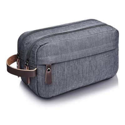 China Waterproof Nylon Travel Toiletry Bag Square Large Toiletry Bag Grey Blue for sale
